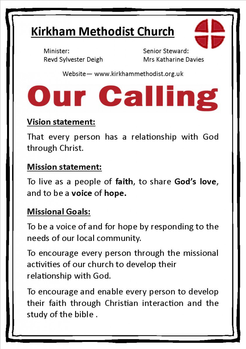 Kirkham Methodist Church 'A Voice of Hope' | KMC Mission Statement